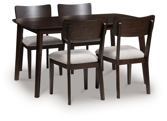 Dantenton - Dining Room Table Set (Set of 5) - Merlot